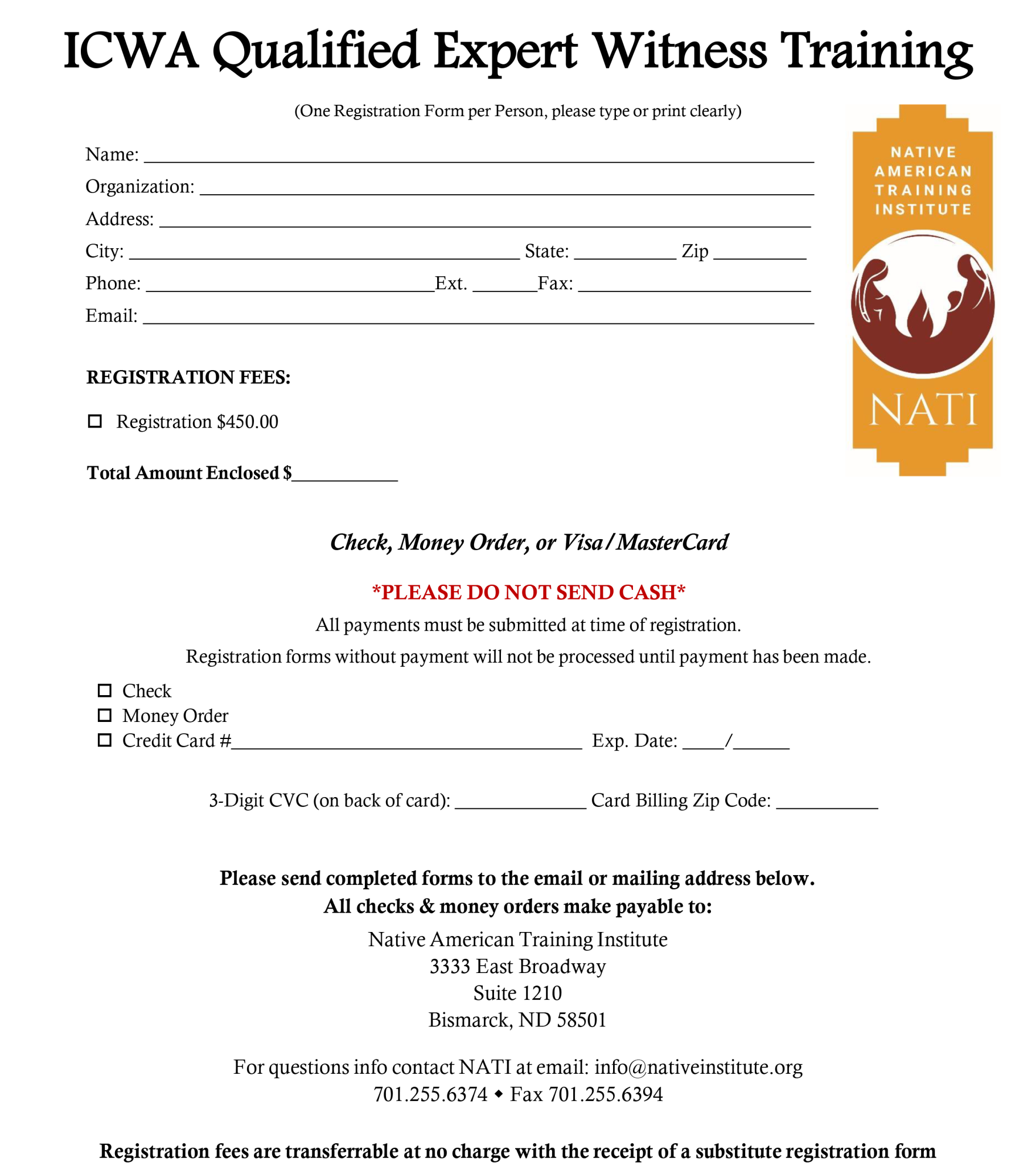 ICWA Qualified Expert Witness Training – Native American Training Institute